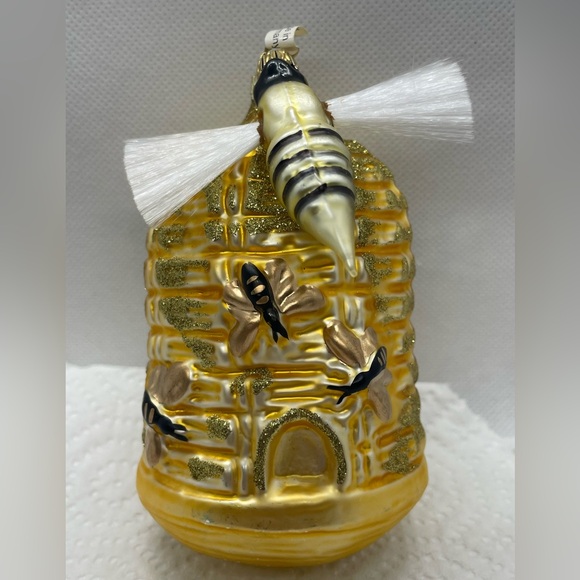 Art | Vintage Honey Bee Beehive Christmas Ornament Handblown Glass ...